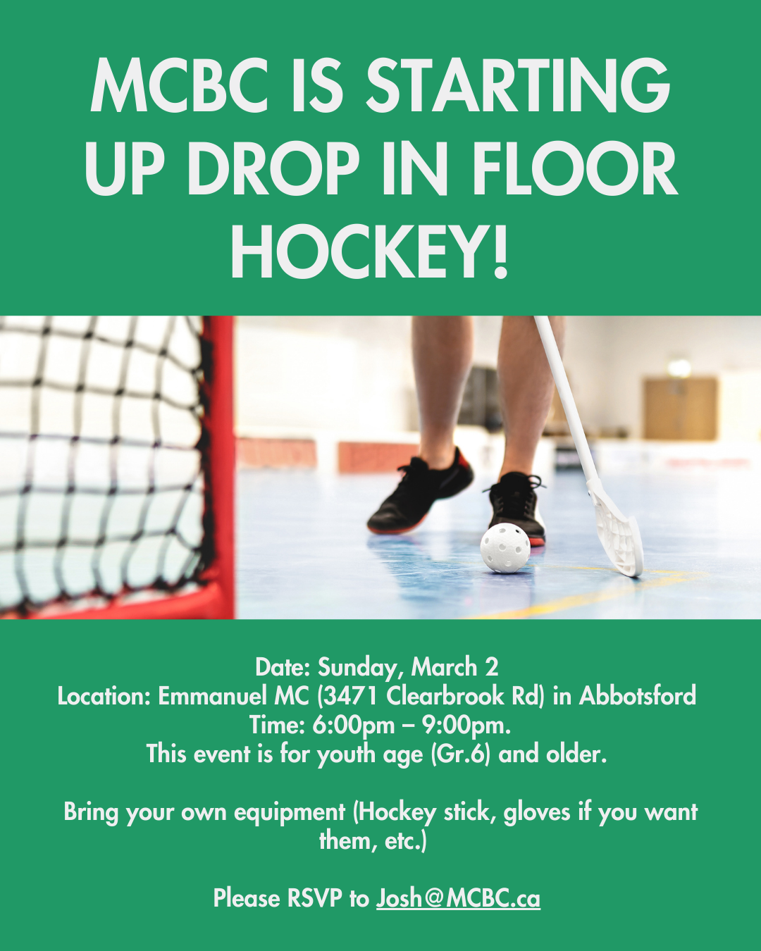 MCBC Floor Hockey at Emmanuel MC - March 2nd !! - Mennonite Church ...